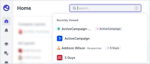 Search for accounts and more – Catalyst Software