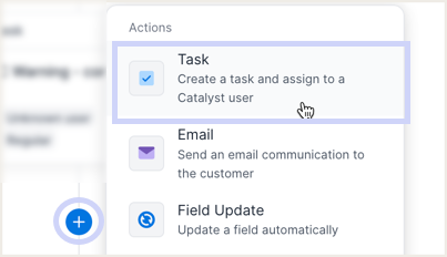 Add a task action to a playbook – Catalyst Software