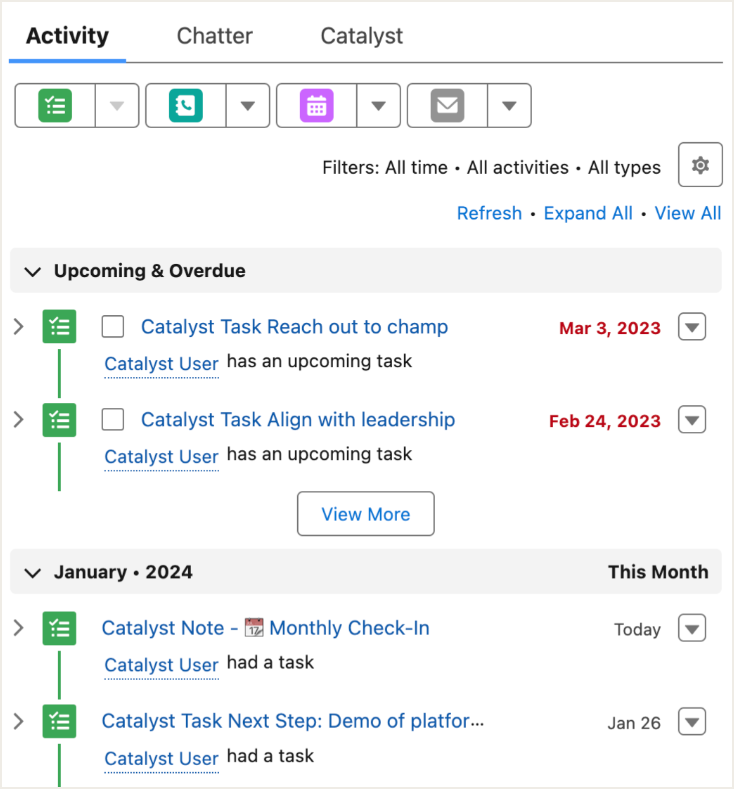 Sync Catalyst notes and tasks to Salesforce – Catalyst Software