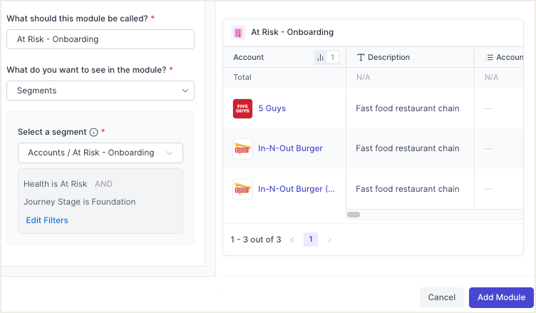 Add a segments module – Catalyst Software